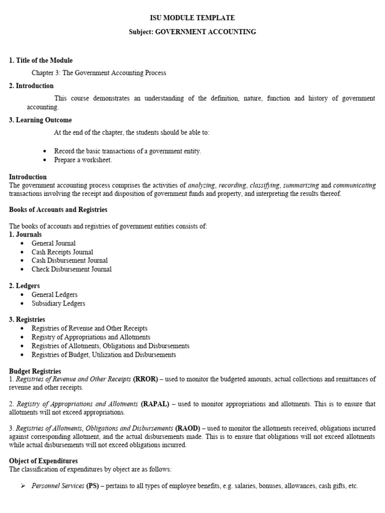 Government Accounting Process Overview | PDF | Expense | Payroll