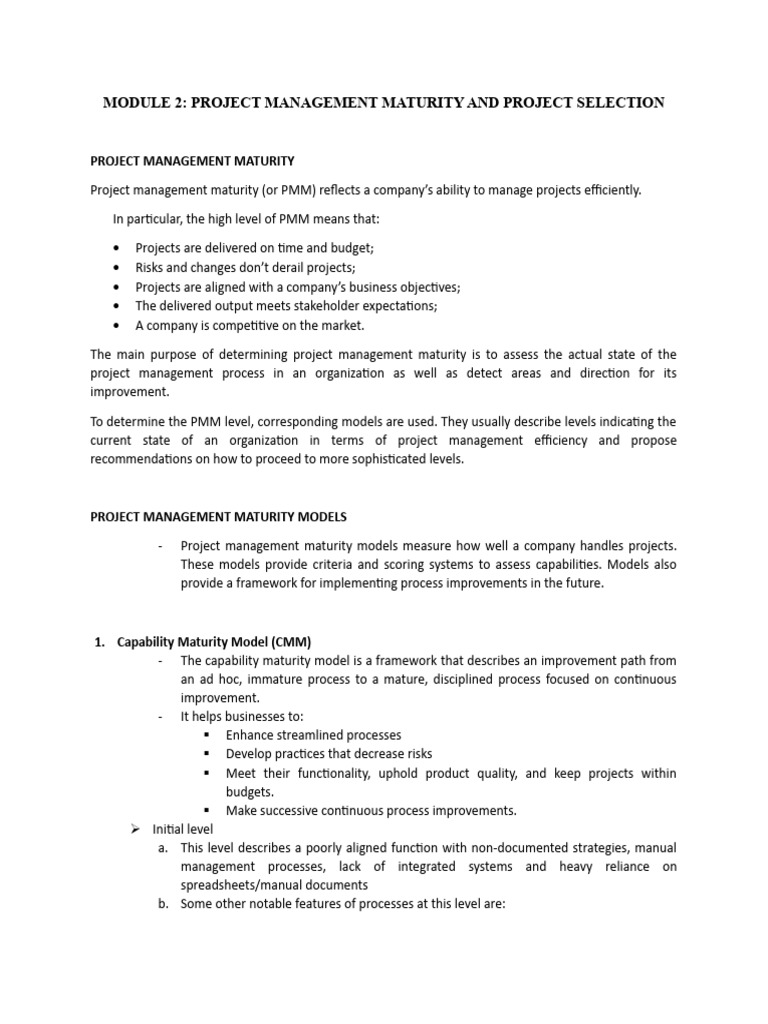 Module 2 Project Management | PDF | Project Management | Strategic ...
