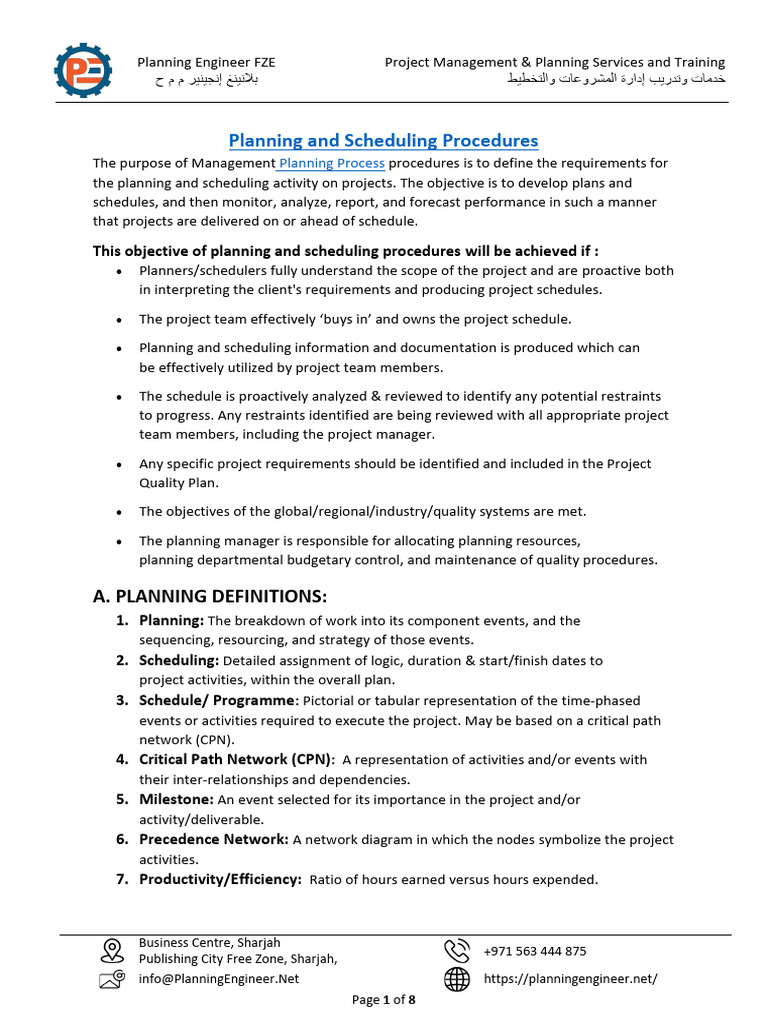 Project Planning and Scheduling Guide | PDF | Project Management | Business