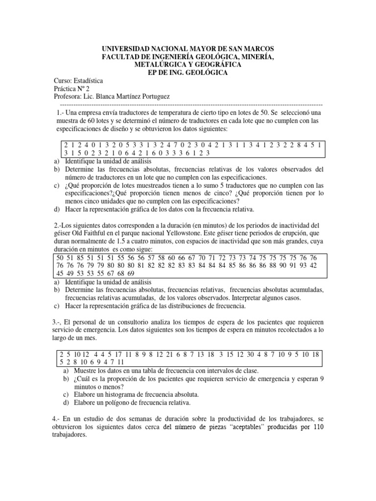 Pract 2 | Descargar gratis PDF | Mediana | Desviación Estándar