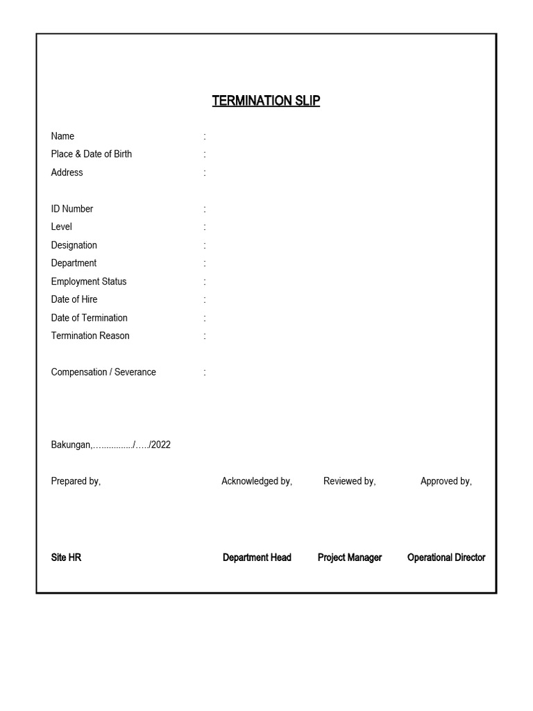 Employee Termination Record | PDF