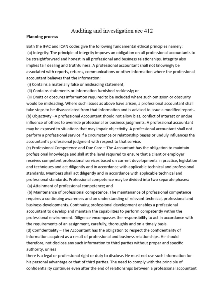 Auditing and Investigation Acc 412 | PDF | Audit | Internal Control