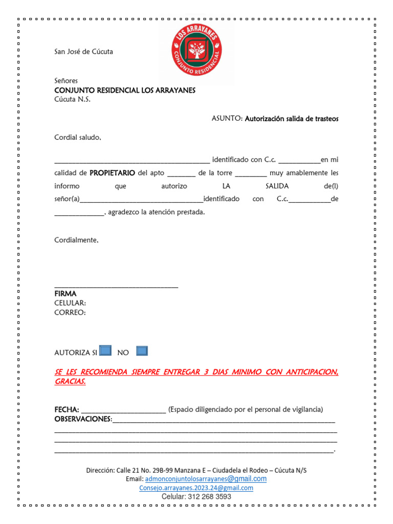 Formato Salida 2024 | PDF