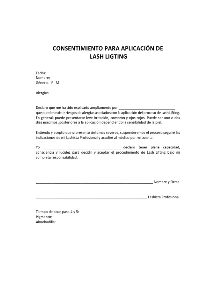 Formatos Lash & Brows | PDF