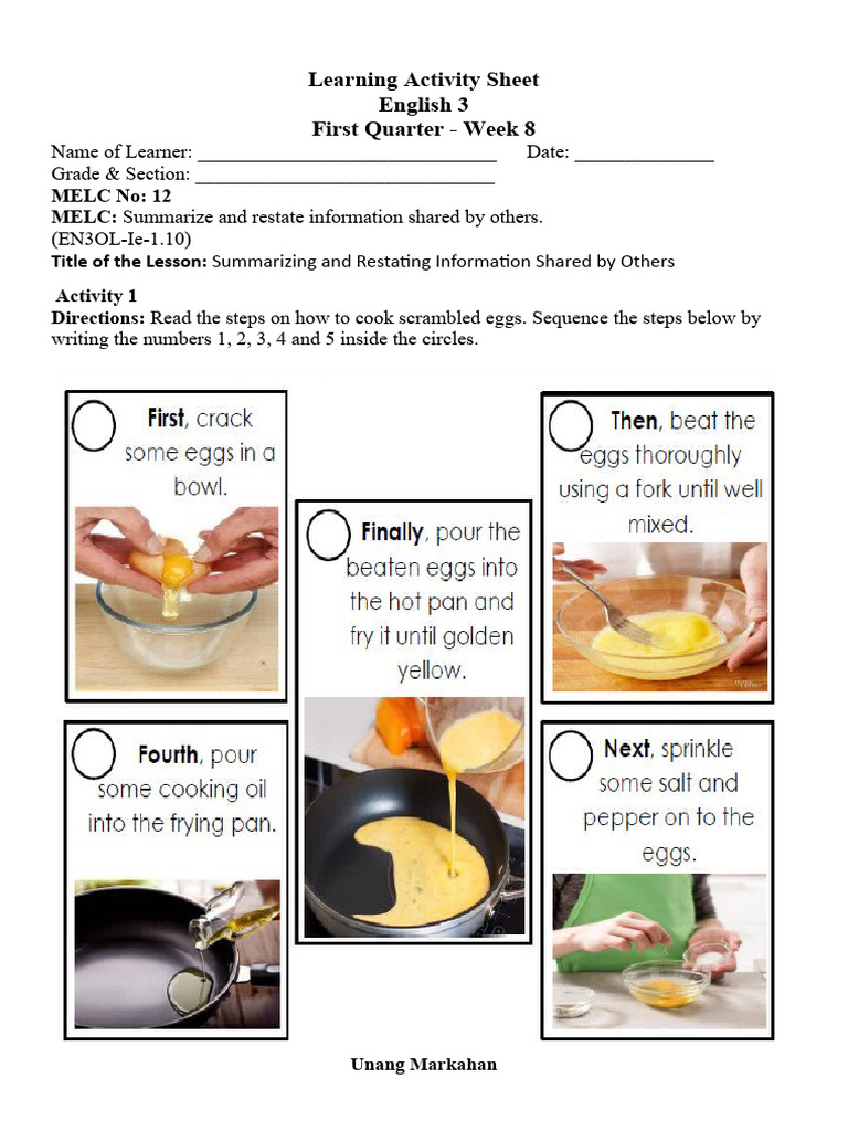 Learning Activity Sheets | PDF