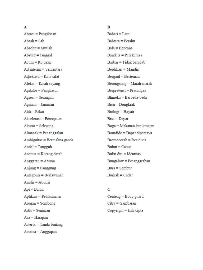 Kumpulan Sinonim | PDF