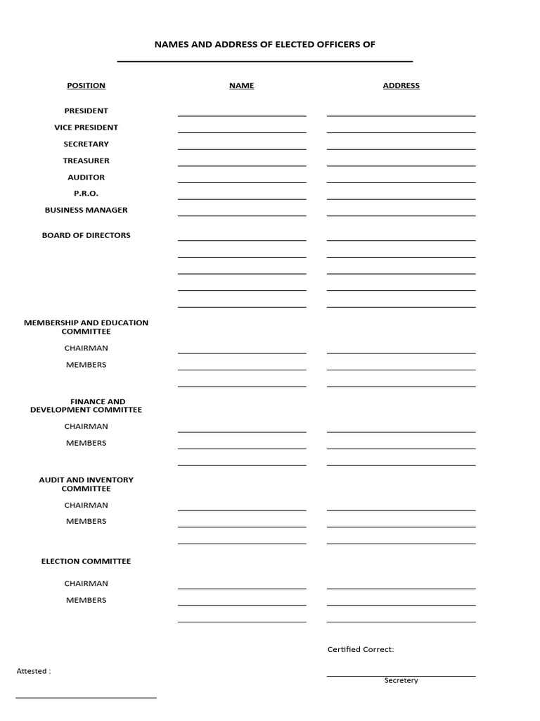 RWA Elected Officers and Committees List | PDF