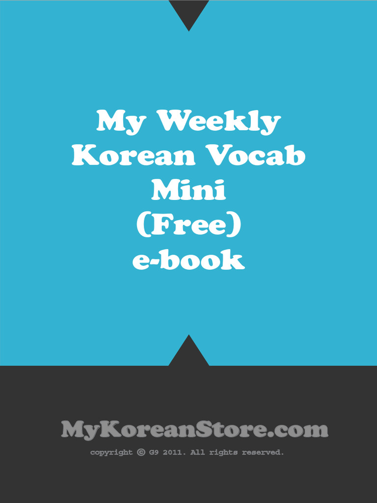 My Weekly Korean Vocab Mini Book | PDF