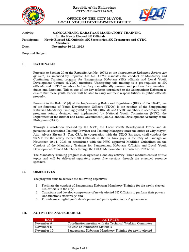 SKMT Proposal 2023 - Draft 1 | PDF | Government