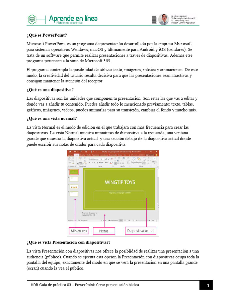 Guia de Practica 03 - PowerPoint - Crear Presentacion-2024 | PDF