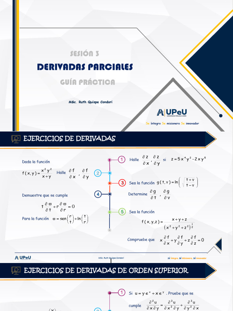 SESIÓN 3-PRACTICA-U1 - Derivadas Parciales - Kdscjdasik | PDF | Objetos matemáticos | Relaciones ...