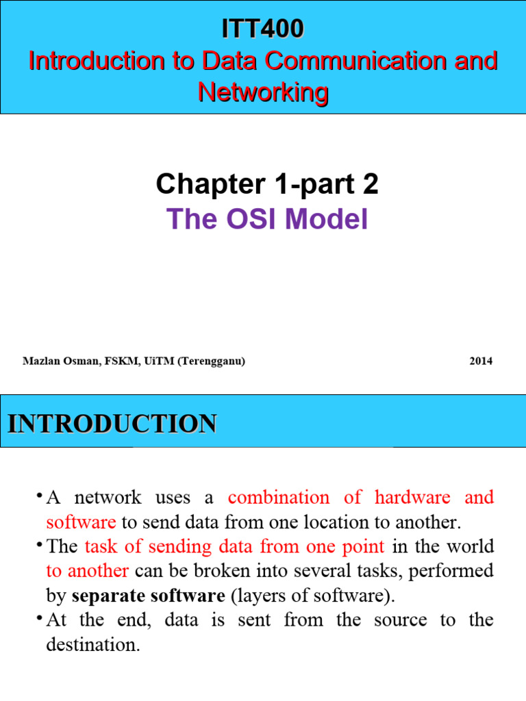 Ch1-2 The OSI Model | PDF | Osi Model | Internet Protocol Suite