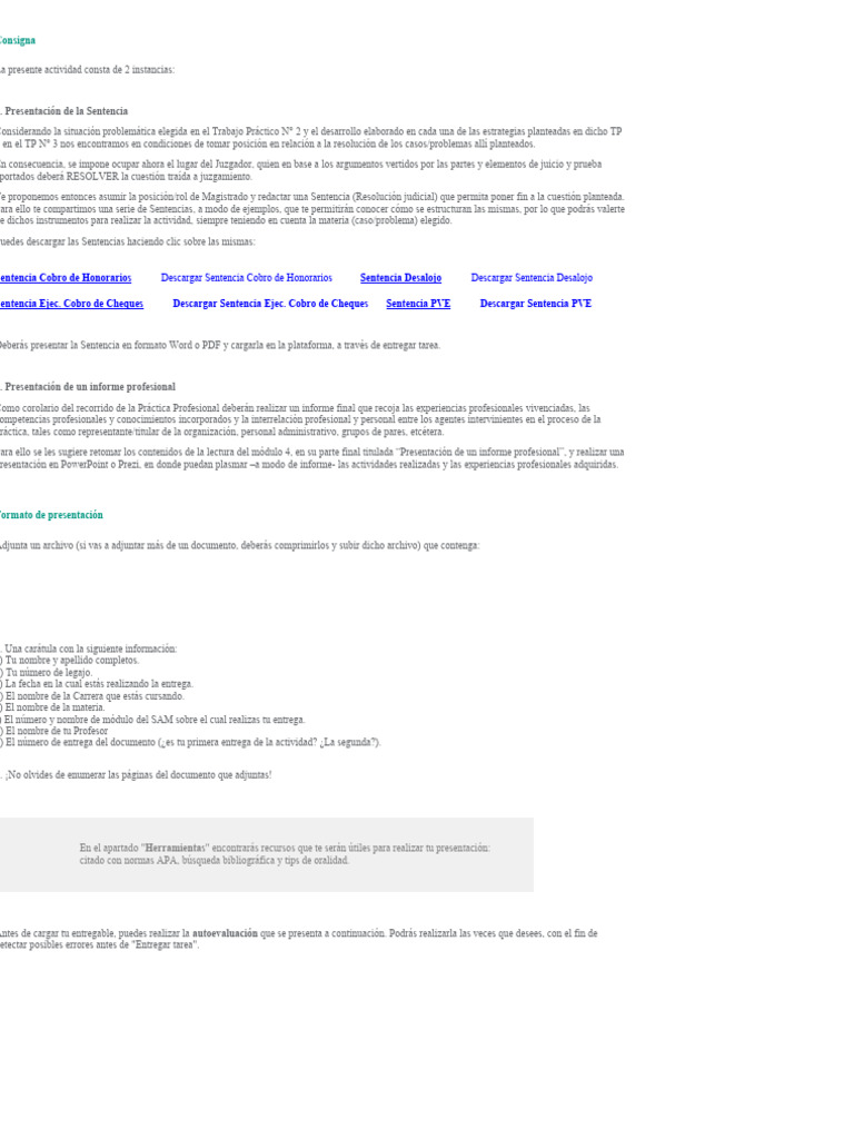 CONSIGNA | PDF | Sentencia (ley)