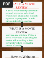 Guide to Writing Movie Reviews | PDF