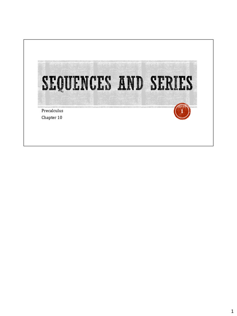 Precalculus 10 Sequences and Series | PDF | Probability | Mathematics