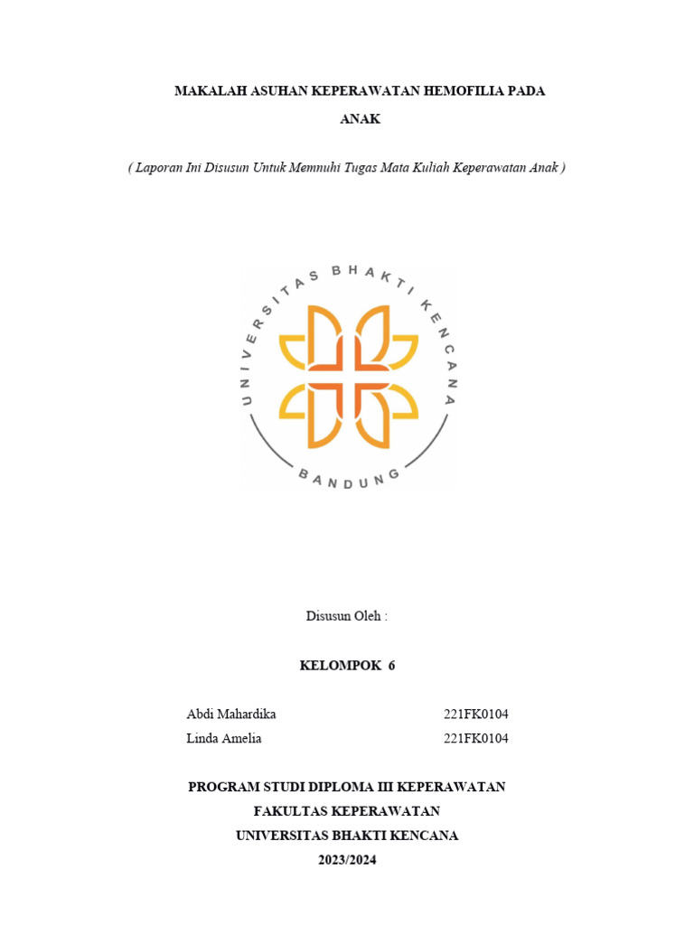 Makalah Dan Askep Hemofilia Revisi | PDF
