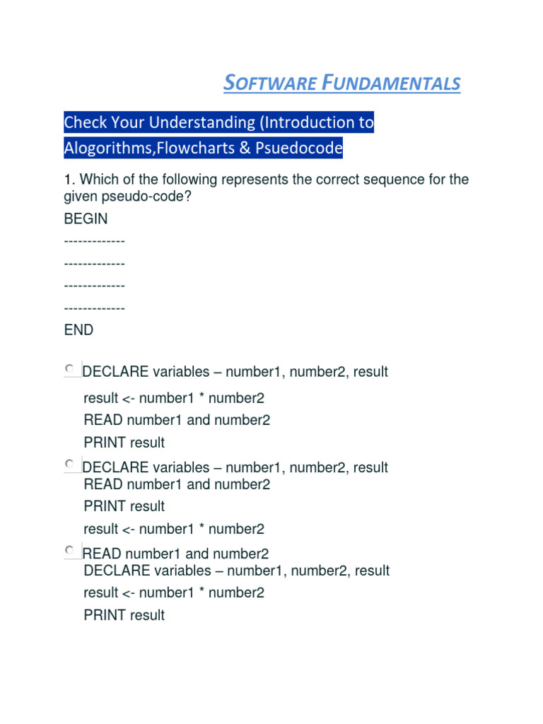 Software Fundamentals | PDF | Control Flow | Algorithms And Data Structures