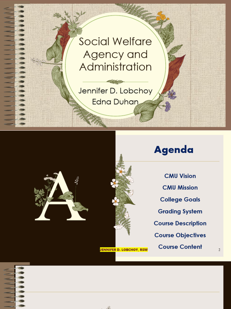 1 Orientation - Social Welfare Agency and Administration | Download Free PDF | Social Work | Gender