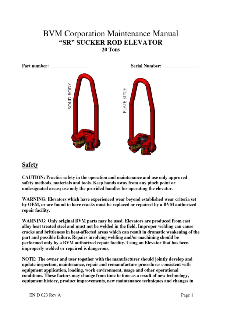 Sucker Rod Type Elevator "SR" - 20 Tons | PDF | Elevator | Welding