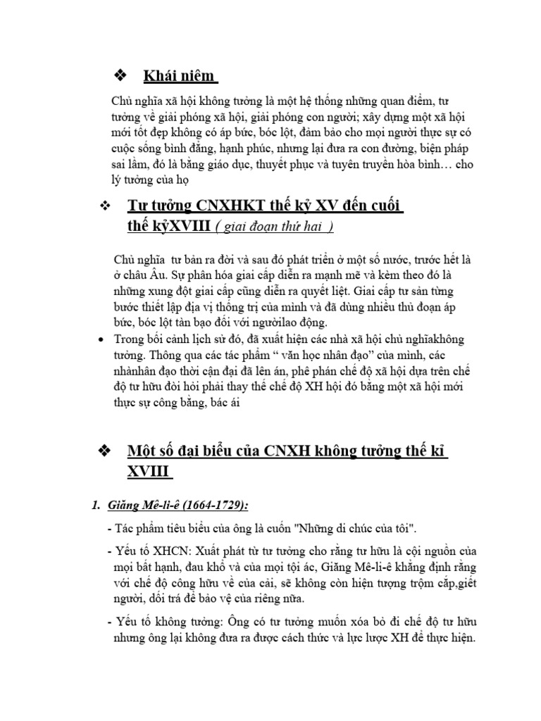 CNXH không tưởng thế kỷ XVIII | PDF