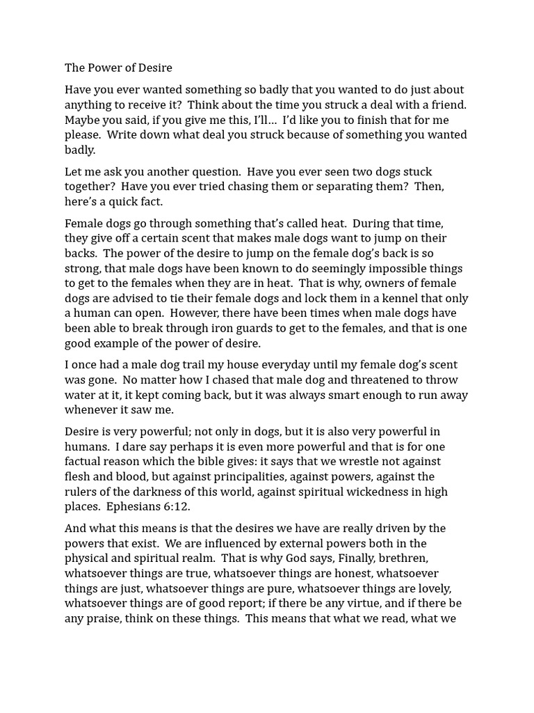 The Power of Desire | PDF | Eve | Wisdom