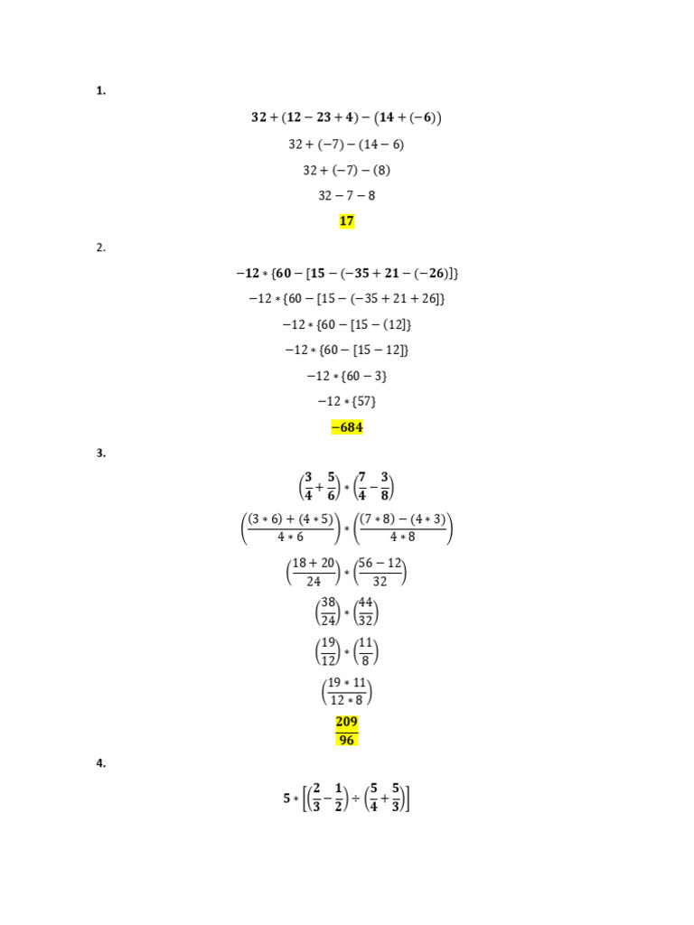 Math Problem Solutions and Calculations | PDF