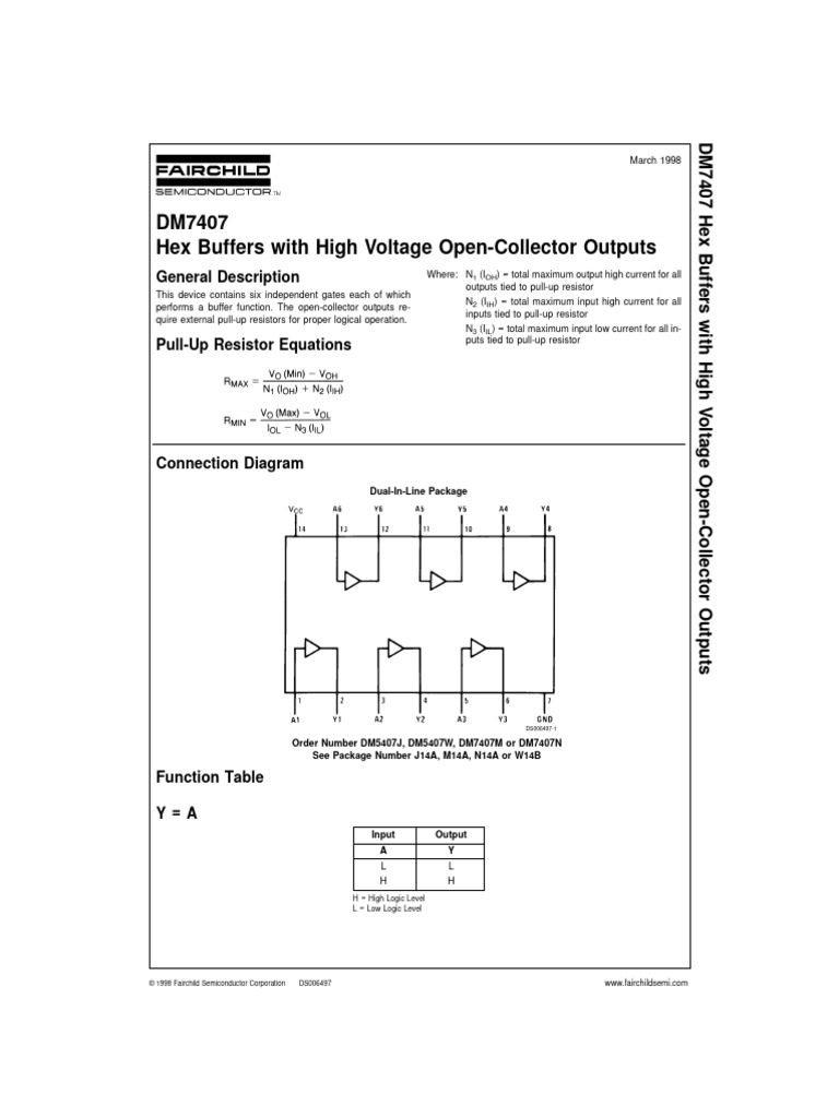 74LS07 | PDF | Electrical Engineering | Computer Engineering