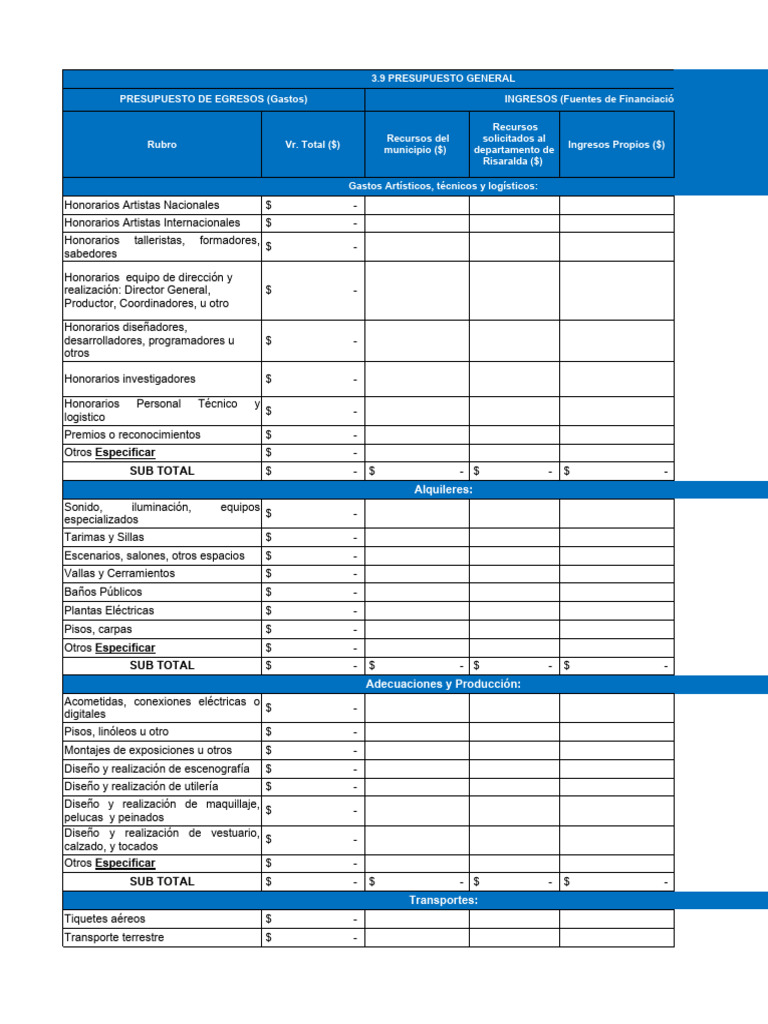 3.9 Anexo Presupuesto | PDF