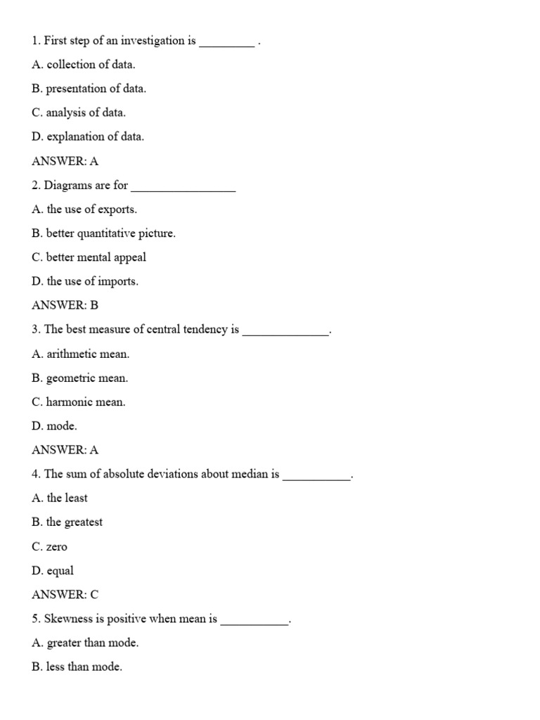 Biostatistics & Research Methodology Mcqs 2024 | Download Free PDF ...