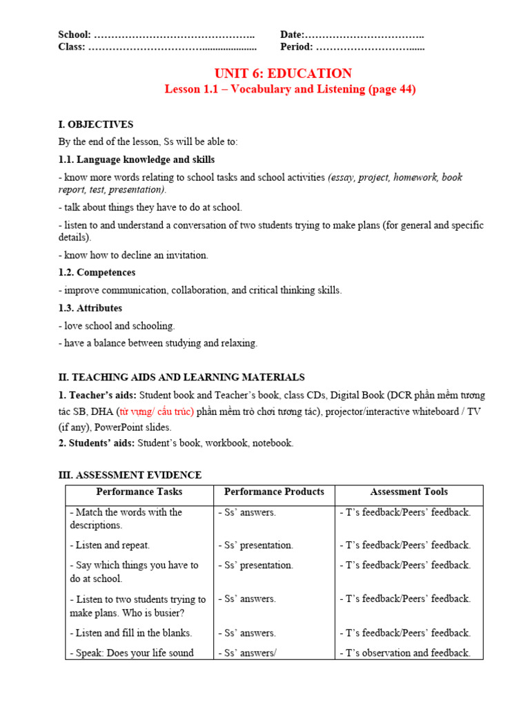 Education Vocabulary & Listening | PDF | Vocabulary | Teachers