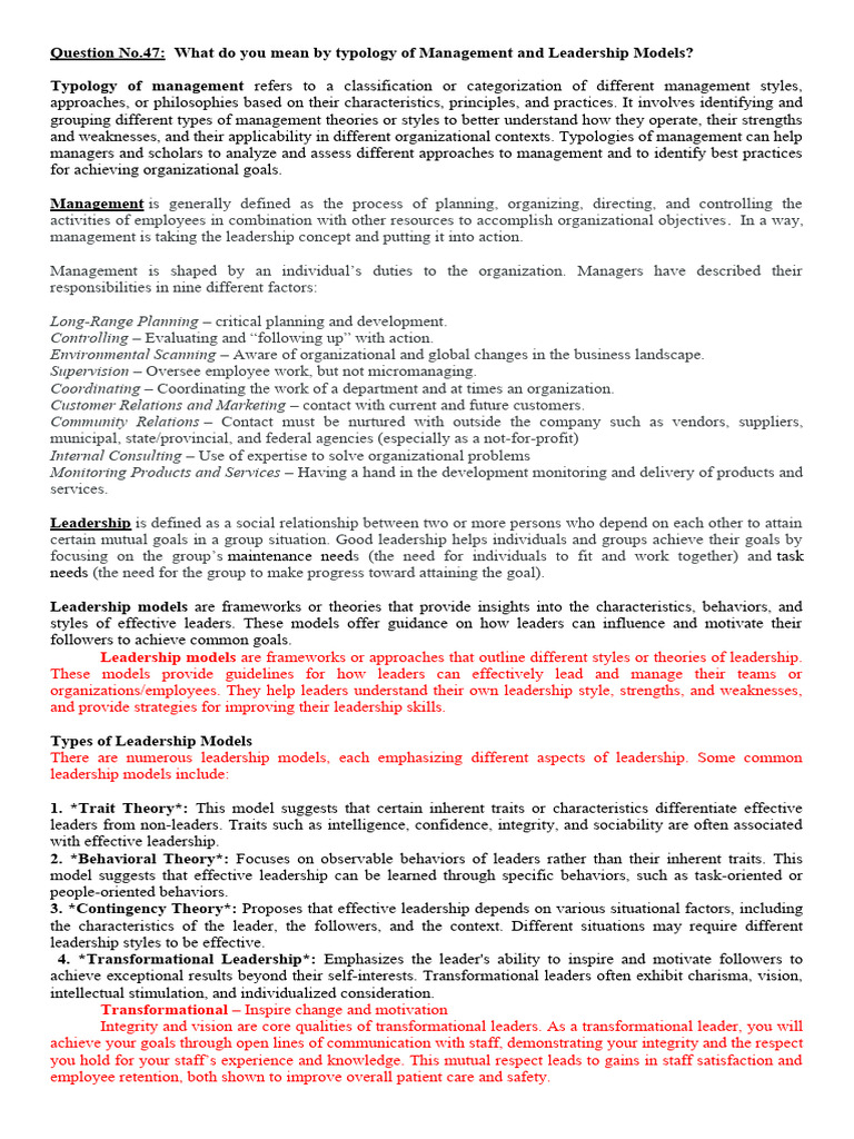What Is Management and Leadership | Download Free PDF | Leadership ...
