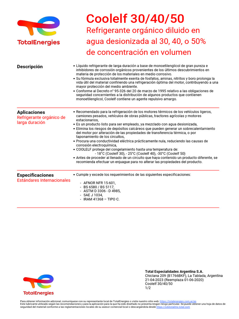 Coolelf 30-40-50 | PDF | Lubricante | Corrosión