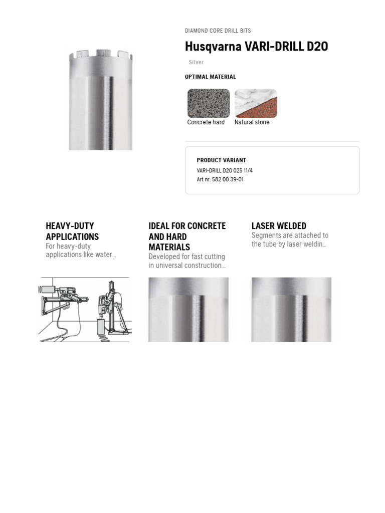 Int - Diamond Tools - Diamond Core Drill Bits - Vari Drill d20 - # ...