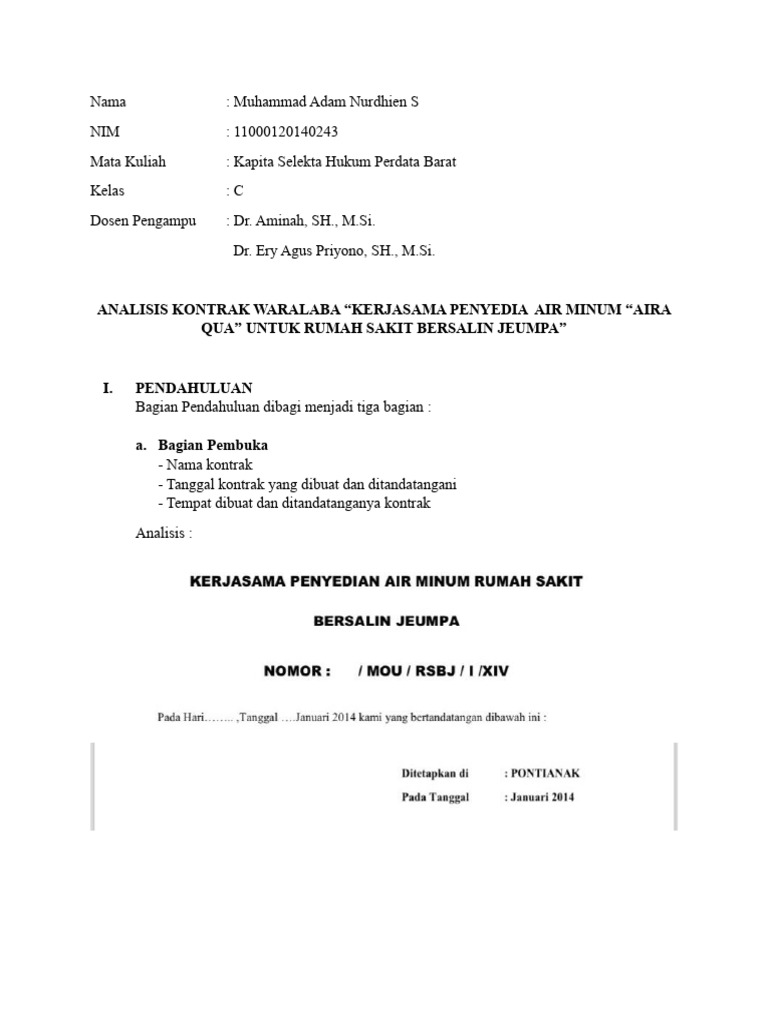 Tugas Analisis Kontrak | PDF