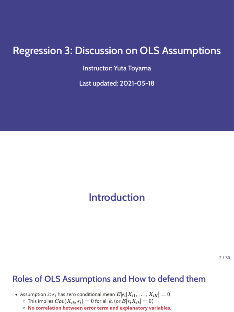Regression3 Discussion | PDF | Endogeneity (Econometrics) | Linear ... Regression3 Discussion | PDF | Endogeneity (Econometrics) | Linear ...