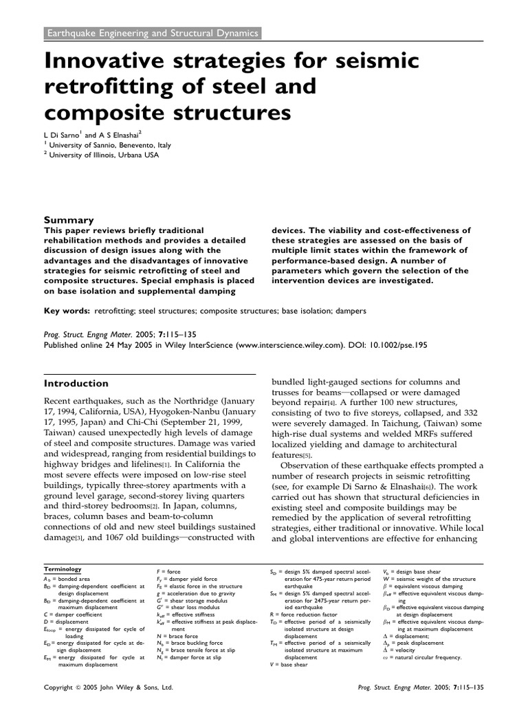 Innovative Strategies For Seismic Retrofitting Of Steel And Composite