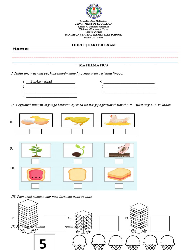 Third Quarter Exam With Tos | PDF