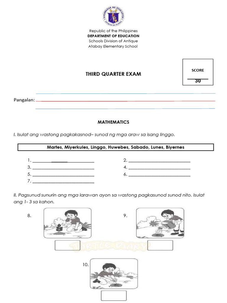 Third Quarter Assessment With Tos | PDF