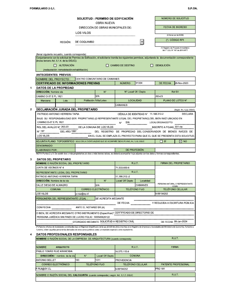 Solicitud Permiso de Edificación-1-7 | PDF