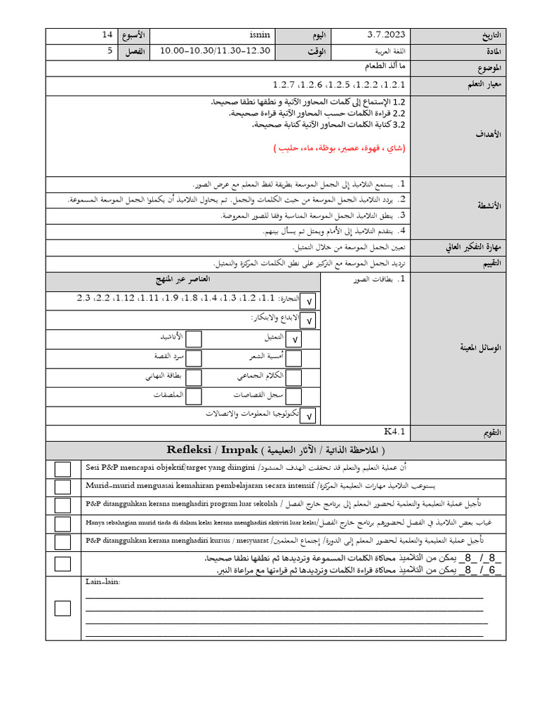 RPH Minggu 14 Muhammad Bin Abdul Noor | PDF