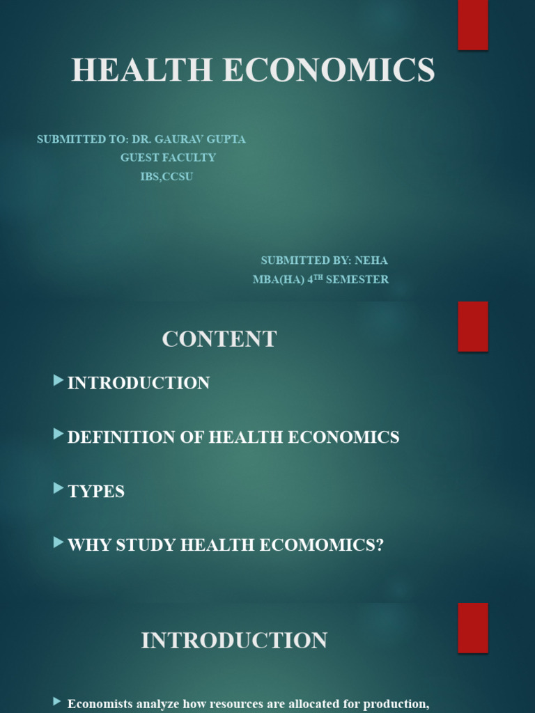 Health Economics | PDF