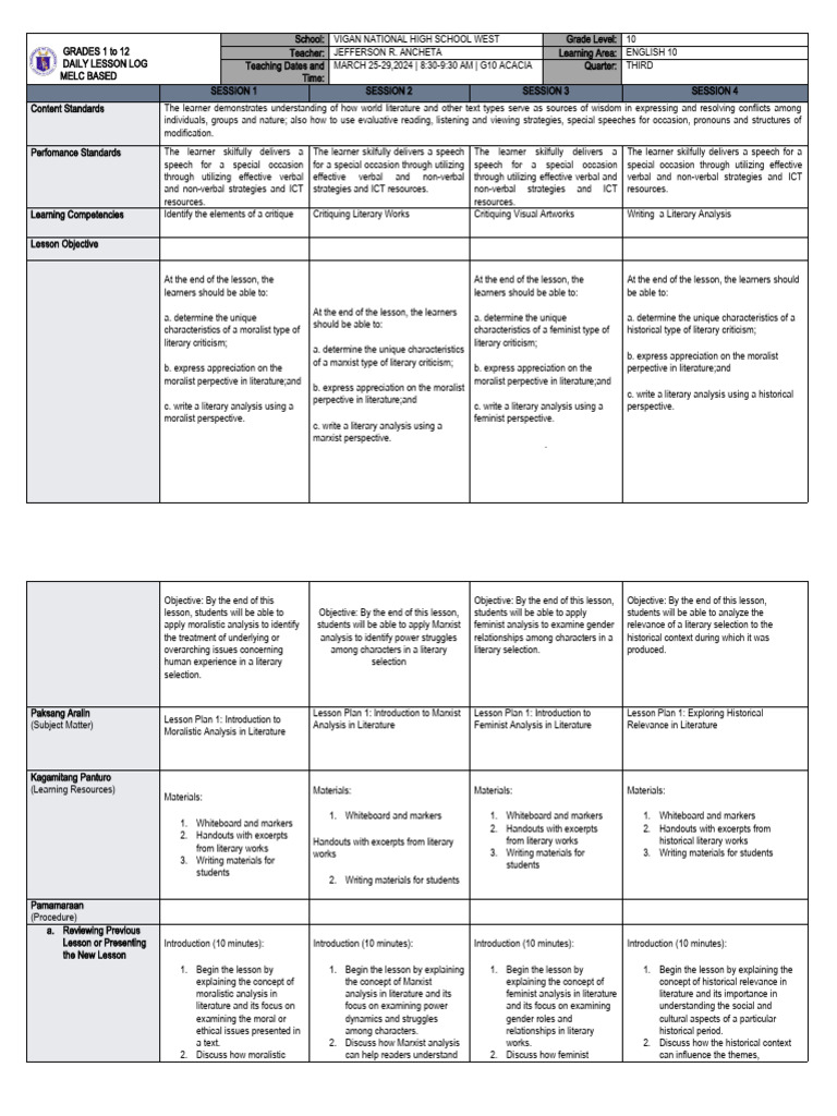 PRINT ENGLISH 10 Q3 Week 8 | PDF | Learning | Morality