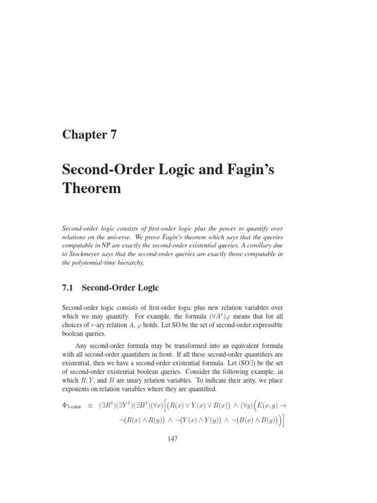 Fagin ch7 | PDF | First Order Logic | Mathematical Logic