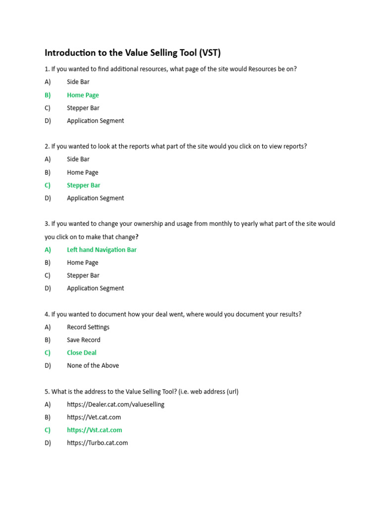 Value Selling Tool Navigation Guide | PDF