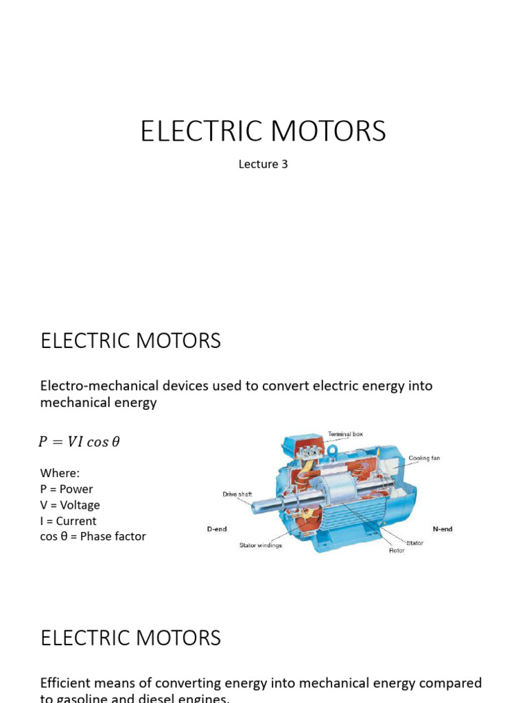 Lecture 3 | PDF | Electric Motor | Physical Quantities