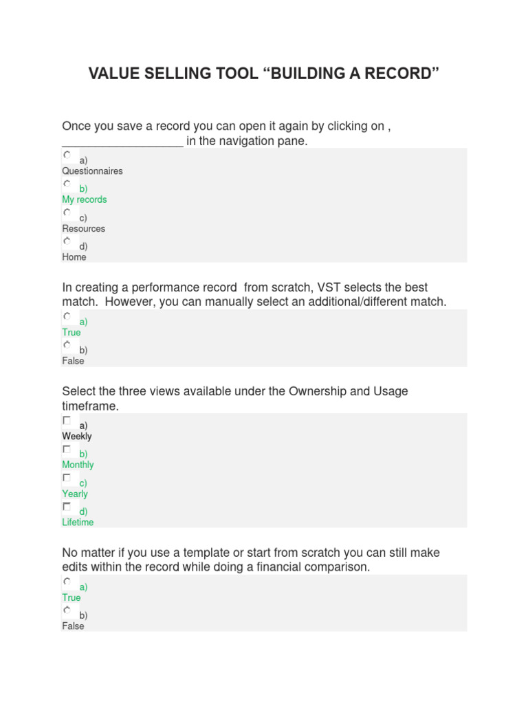 Value Selling Tool: Building Records Guide | PDF