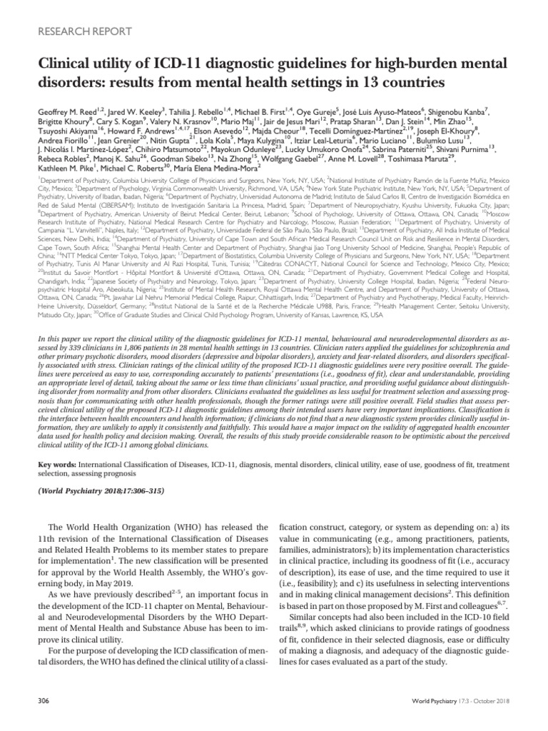 Articulo 4 Sesión 1 Visión General Reed Et Al 2018 | PDF | Mental ...