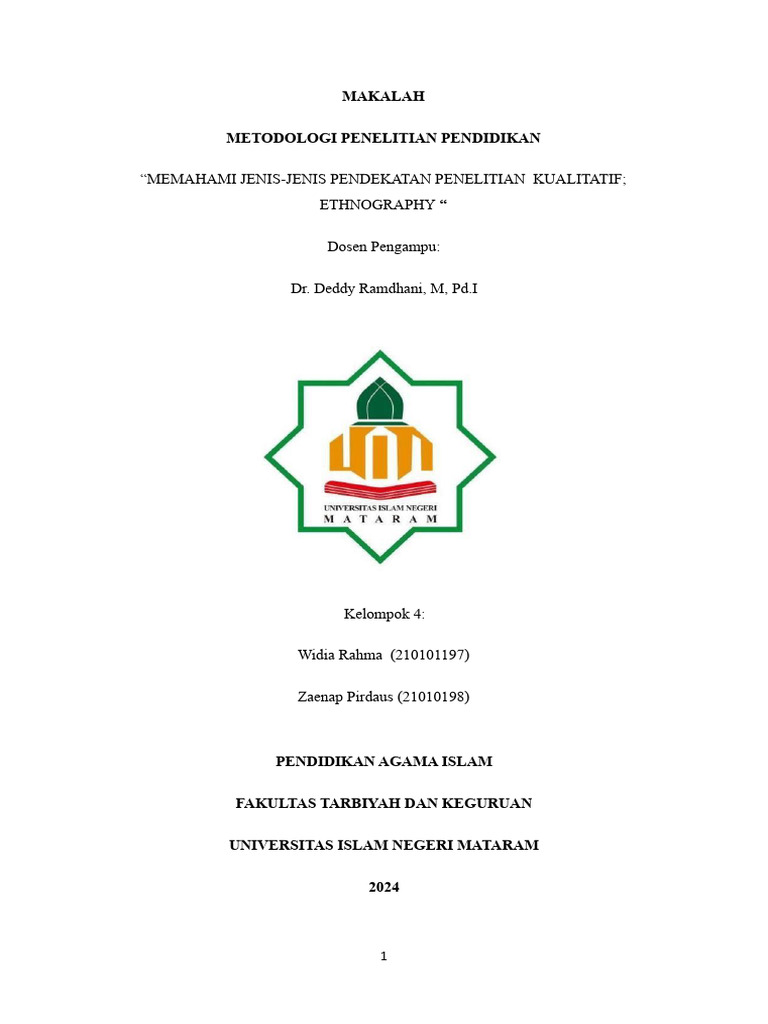 Makalah Metodologi Penelitian | PDF