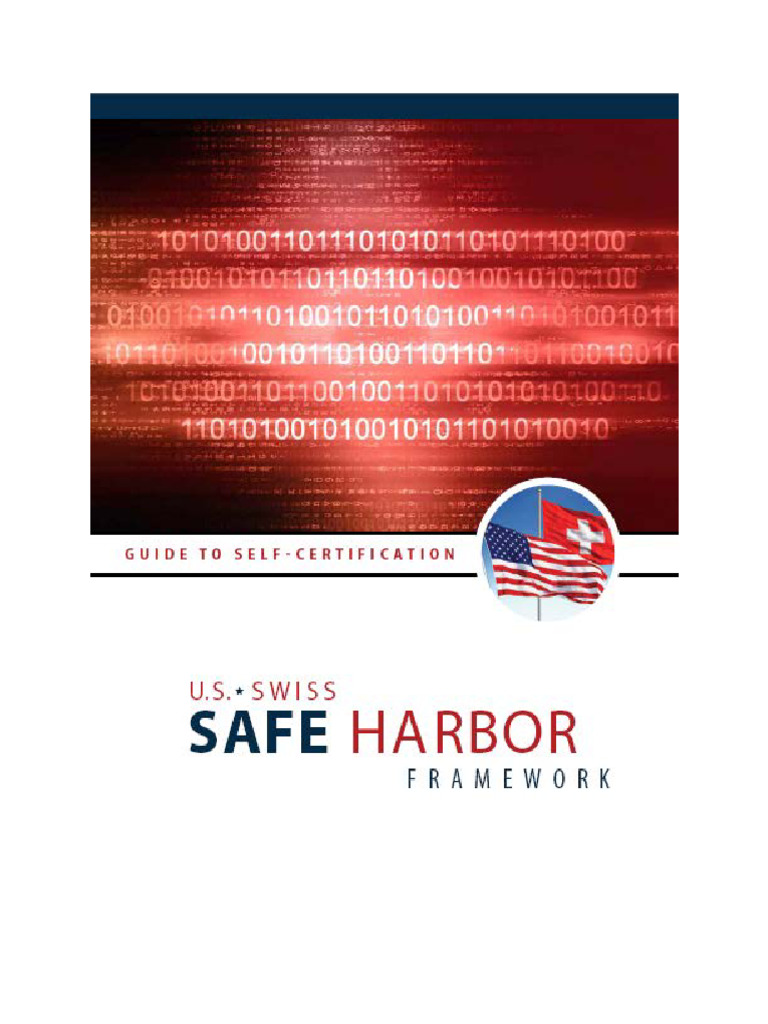 The U.S.-Swiss Safe Harbor Guide To Self-Certification U.S. Department of Commerce | PDF ...