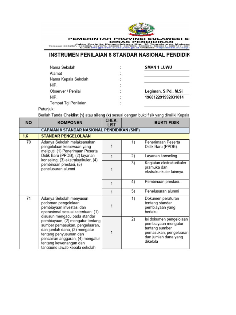Standar Pengelolaan | PDF